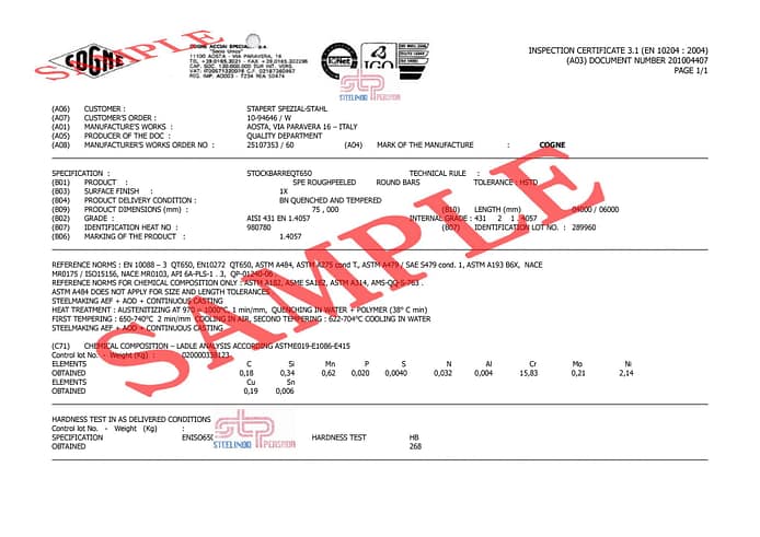 AISI 431 Martensitic Stainless Steel - Steelindo Persada